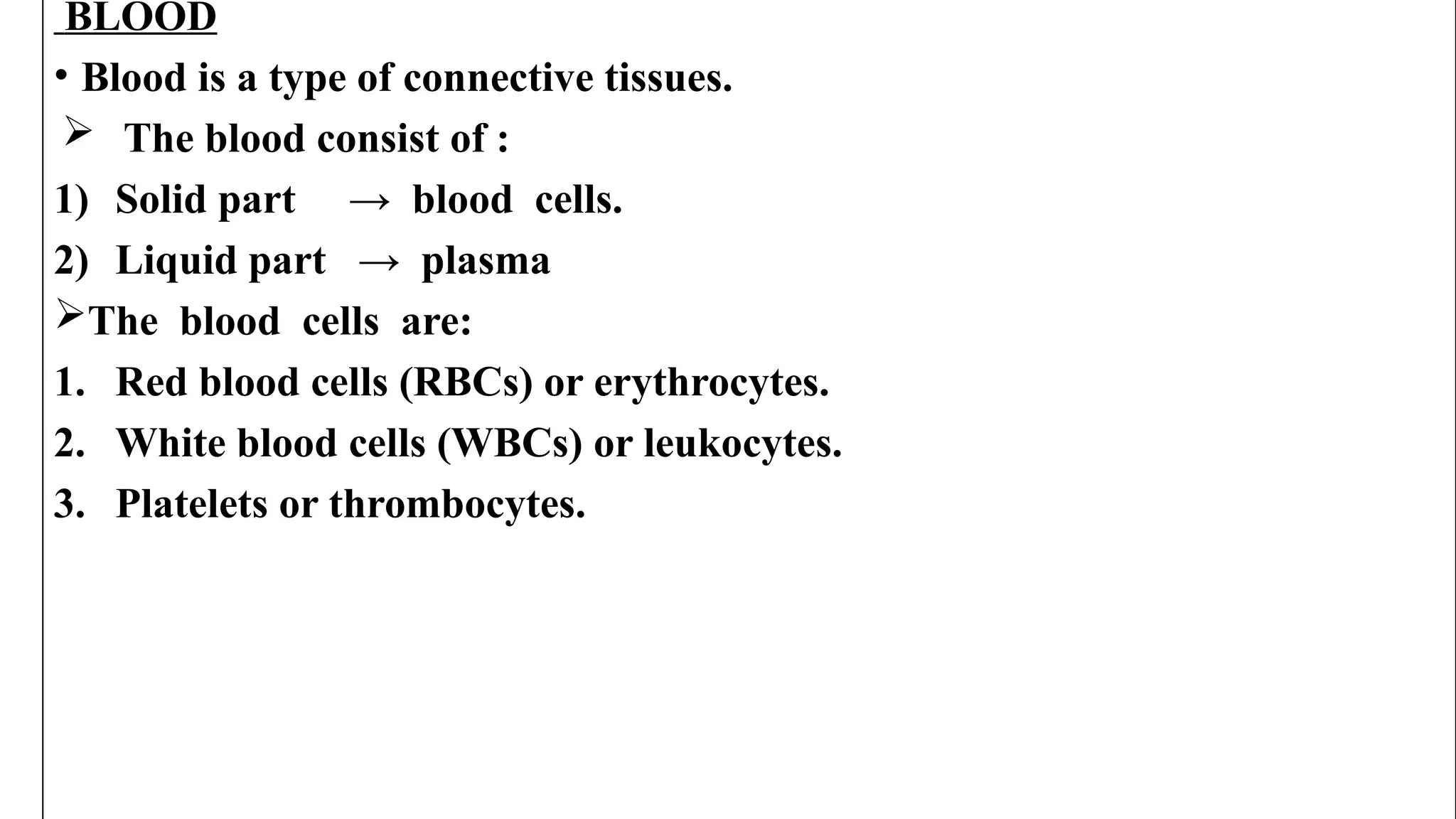 1- Specialized connective tissue bLood. Veterinary histology sciences ...
