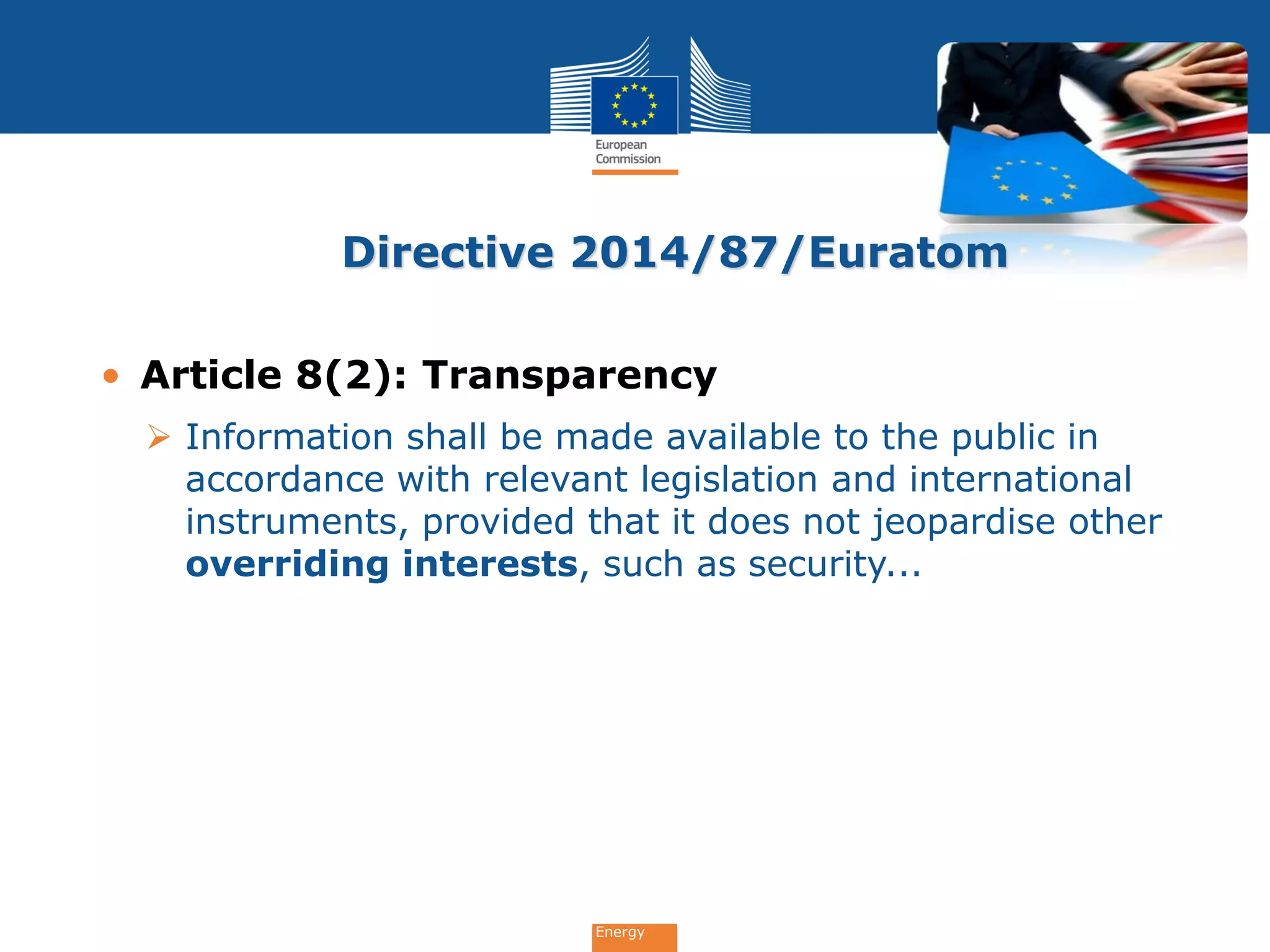 " Public Information Provisions – Basic Safety Directive and Nuclear ...