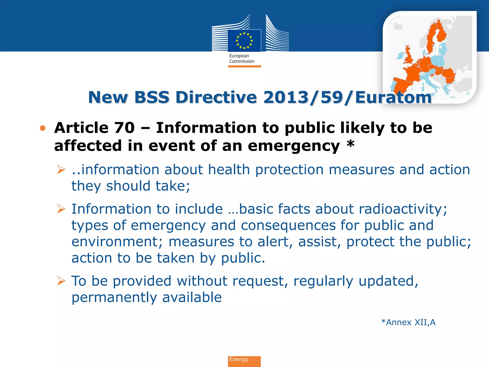 " Public Information Provisions – Basic Safety Directive and Nuclear ...