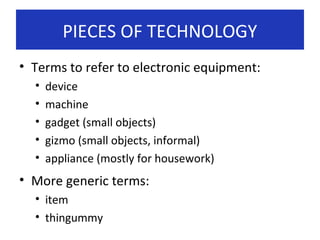 Technology Vocabulary | PPT