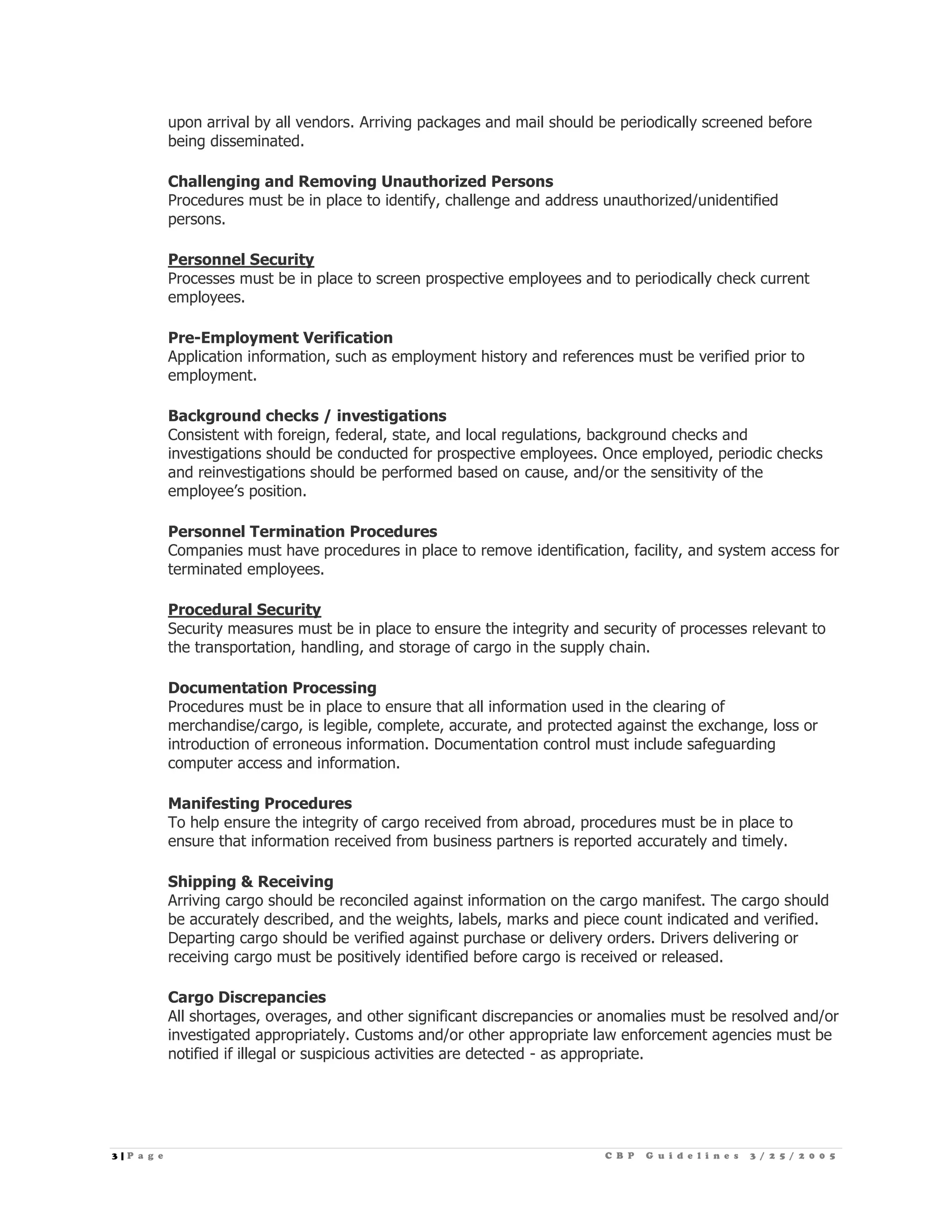 1. c tpat minimum security criteria | PDF