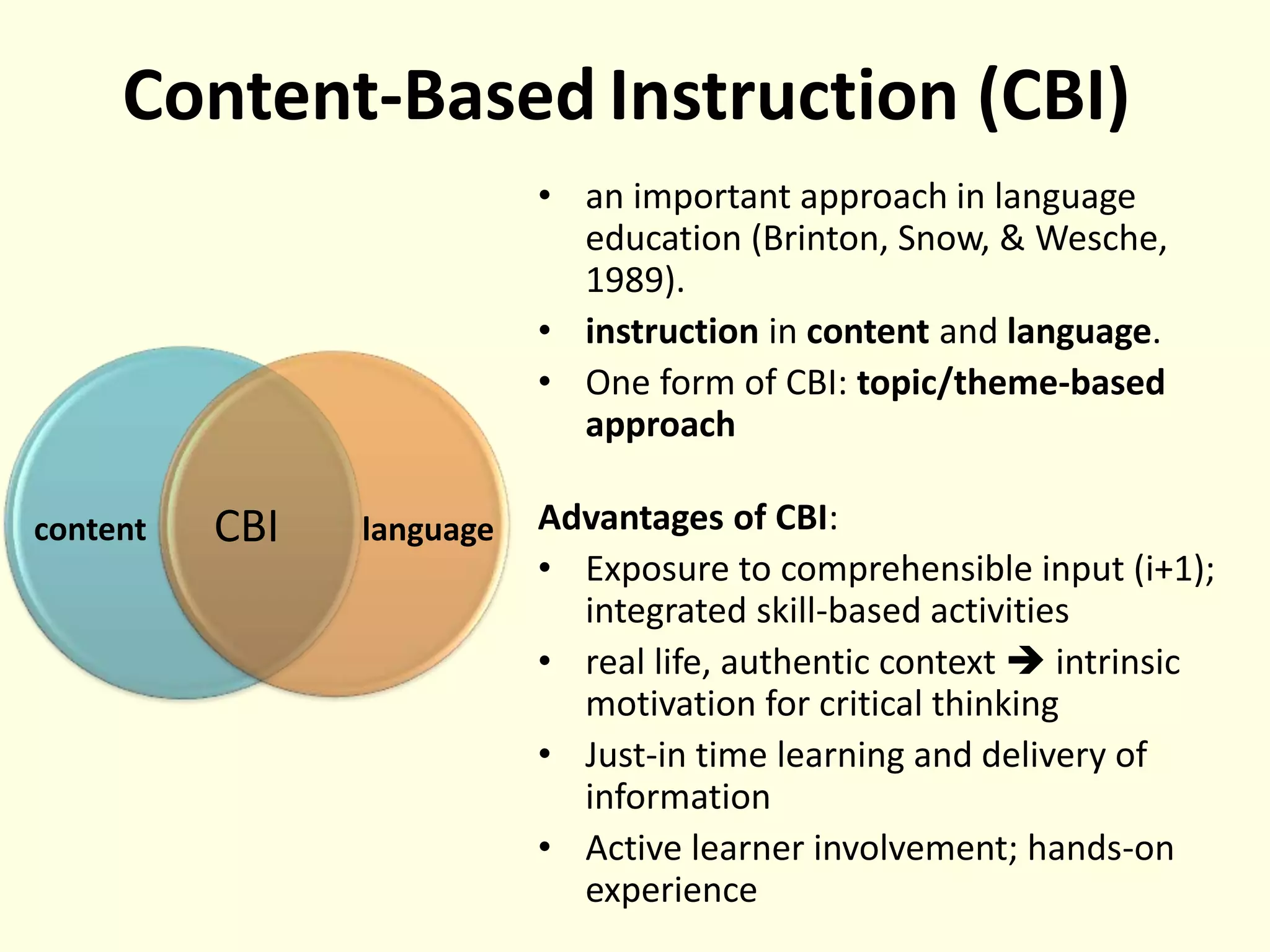 Project-Based Learning (PBL), Content-based Instruction (CBI), and CALL ...