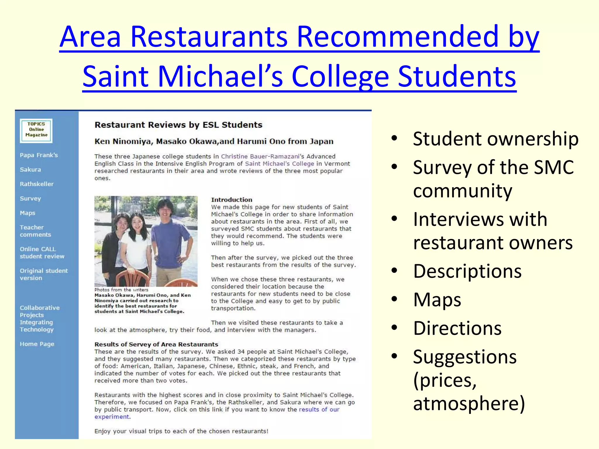 Project-Based Learning (PBL), Content-based Instruction (CBI), and CALL ...