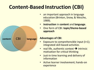 Project-Based Learning (PBL), Content-based Instruction (CBI), and CALL ...