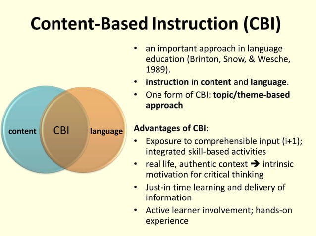 Project-Based Learning (PBL), Content-based Instruction (CBI), and CALL: A framework for English ...