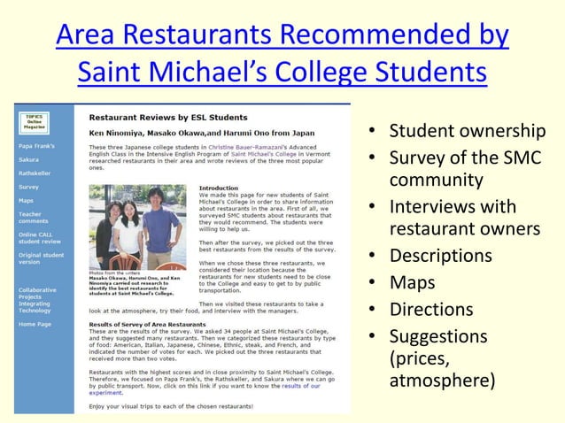 Project-Based Learning (PBL), Content-based Instruction (CBI), and CALL: A framework for English ...