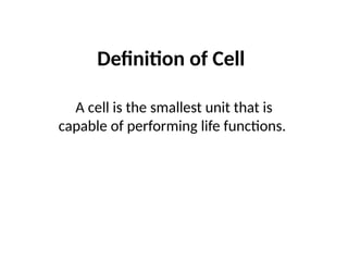 Cells and cell theory Biology For Engineers | PPT