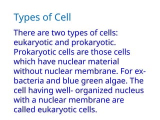 Cells and cell theory Biology For Engineers | PPTX
