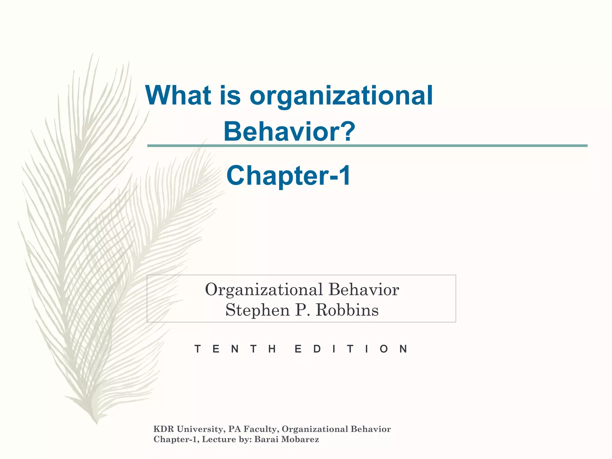 1 chapter-1 intro to ob - what is ob | PPT
