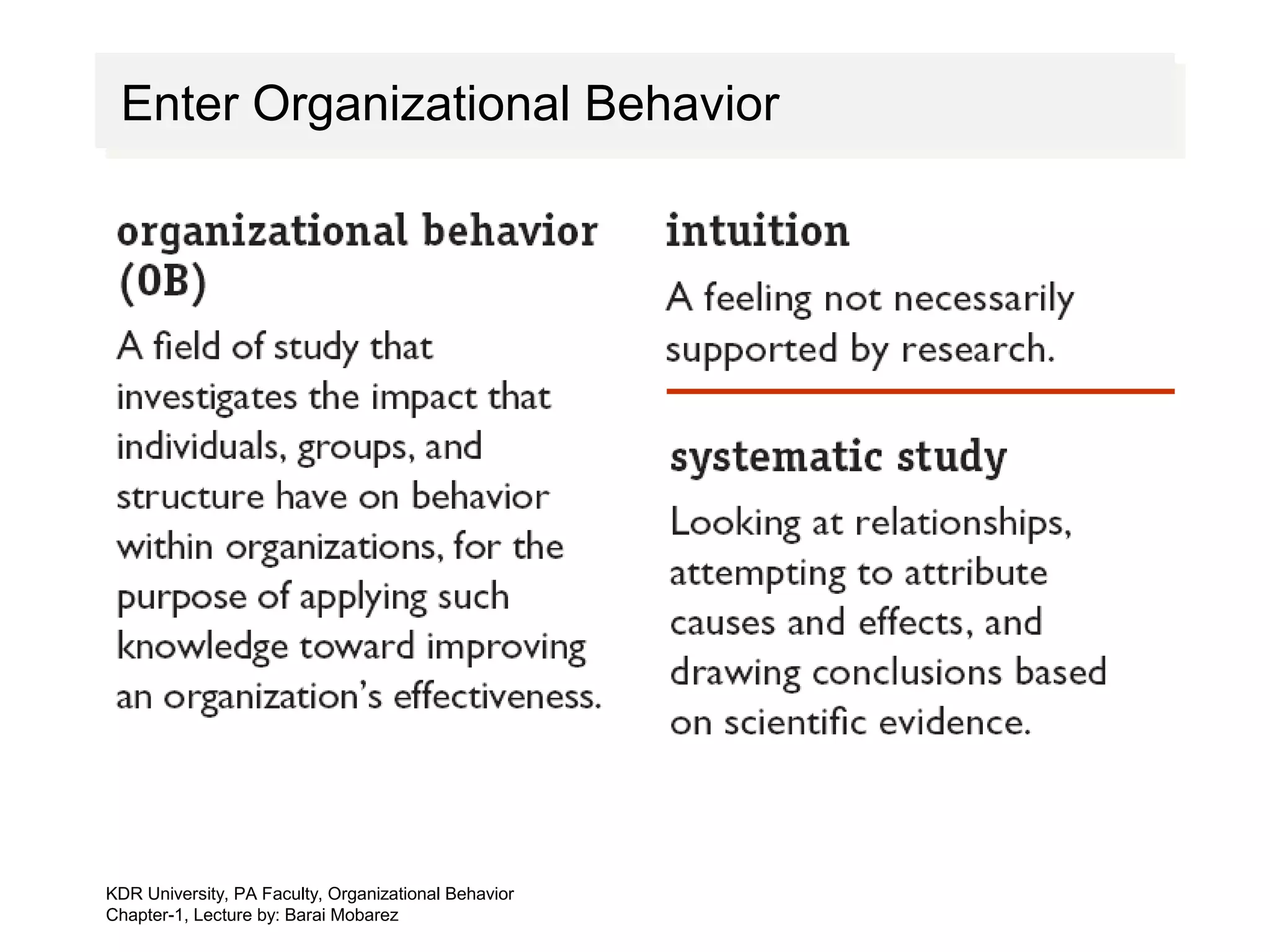 1 chapter-1 intro to ob - what is ob | PPT