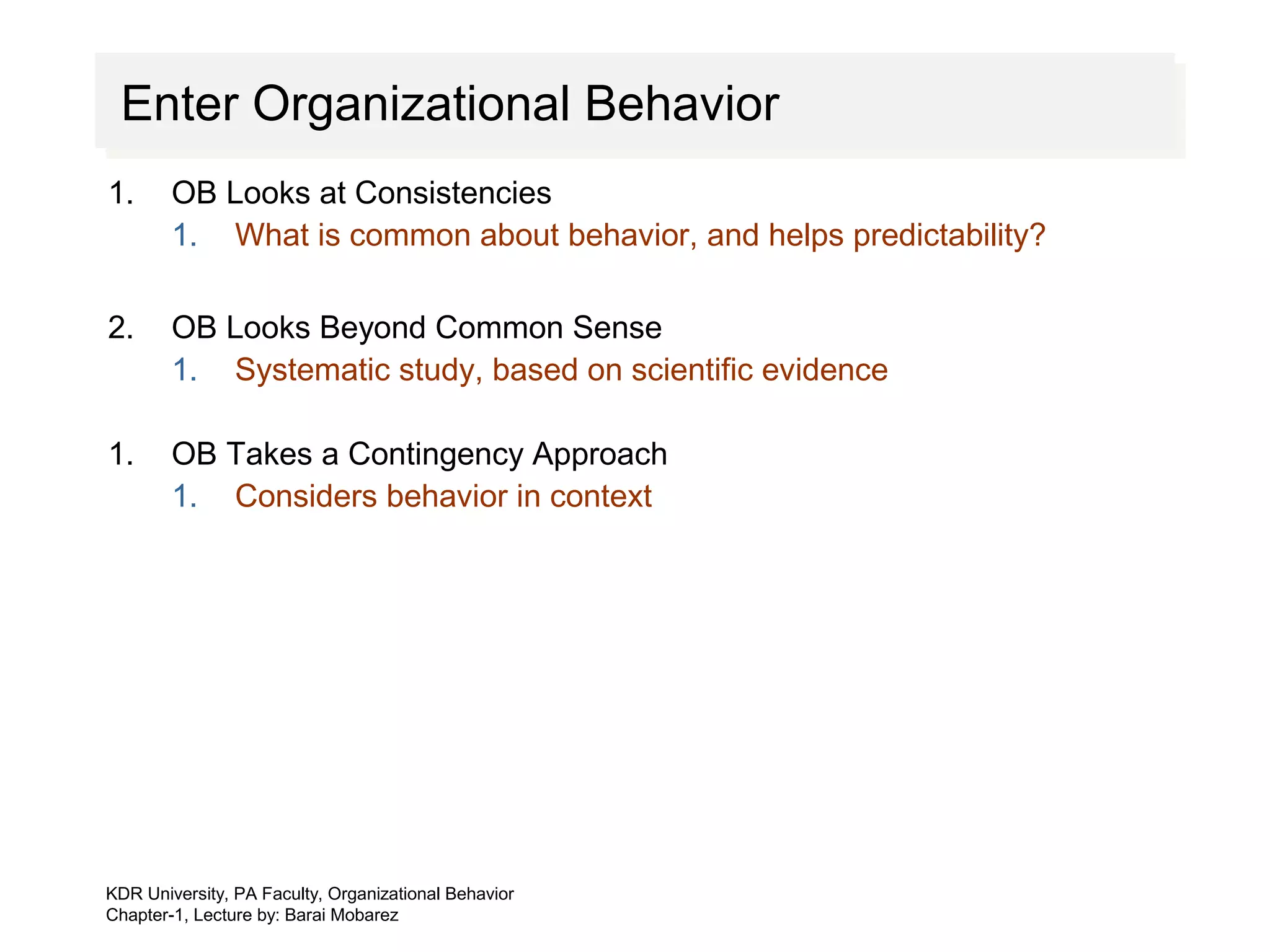 1 chapter-1 intro to ob - what is ob | PPT