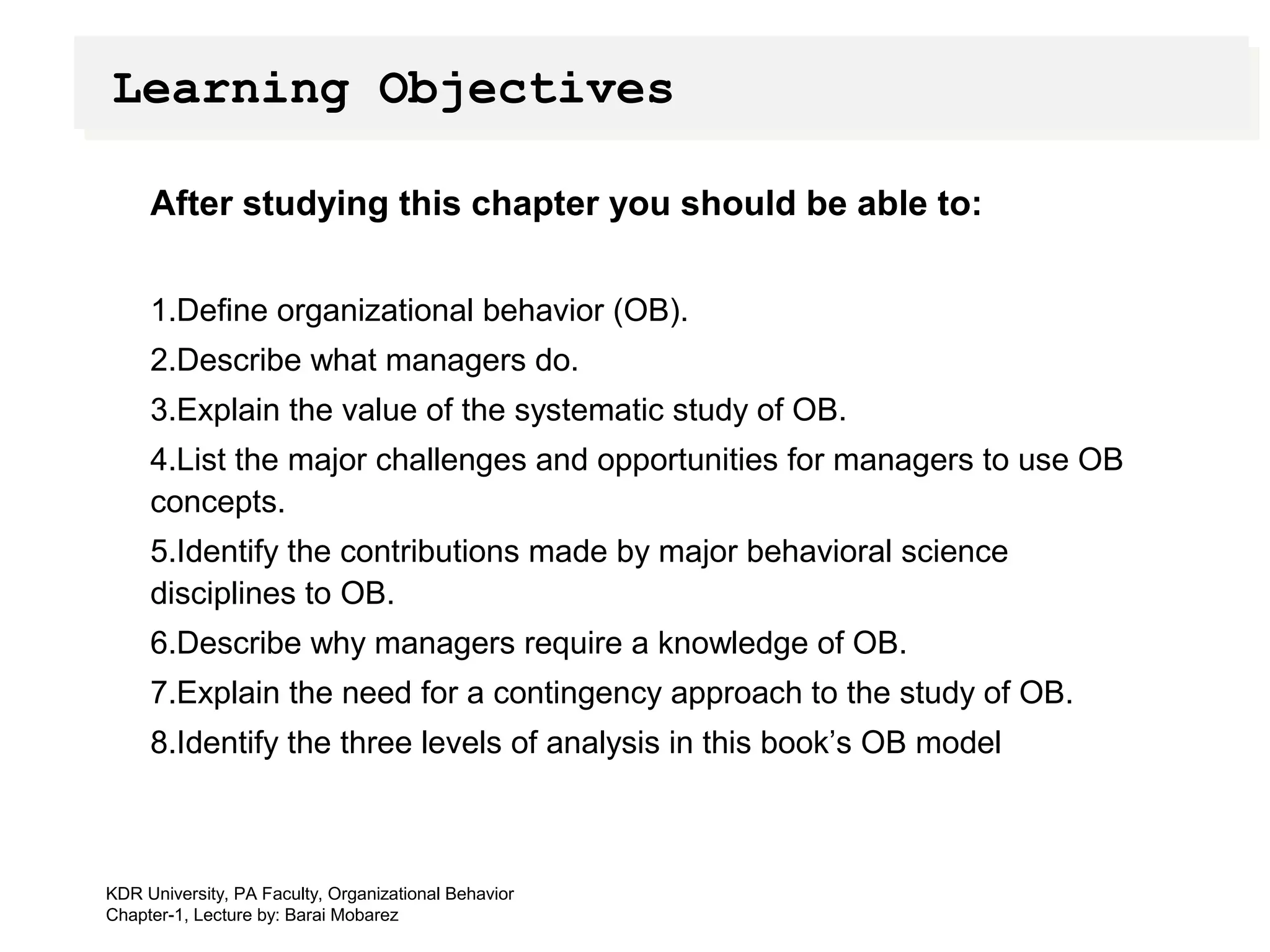 1 chapter-1 intro to ob - what is ob | PPT