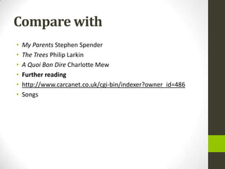 1.charlotte mew _the_trees_are_down | PPT