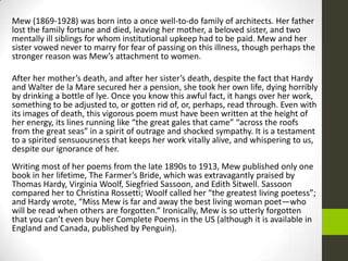 1.charlotte mew _the_trees_are_down | PPT