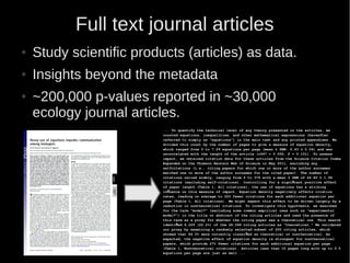 Open Data in Science. Corey Chivers | PPT