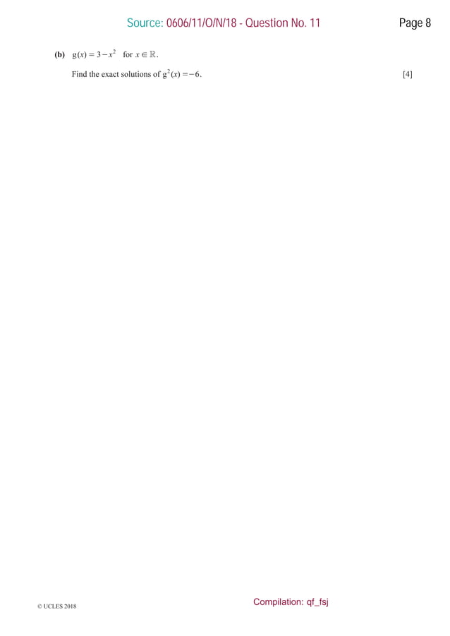 1 Cie Igcse Additional Mathematics Topical Past Paper Functions Pdf