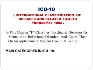 1 classification of mental disorder | PPTX