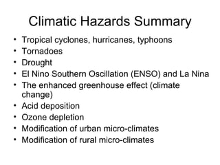 1 Climatic Hazards Introduction | PPT | Weather | Science