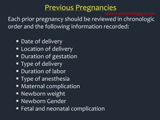 Clinical Obstetrics ( History and Examination ) | PPTX