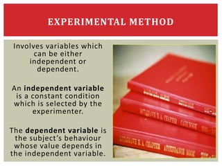 Common Methods used in Research (Psychology) | PPTX