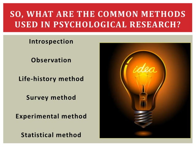Common Methods used in Research (Psychology) | PPTX