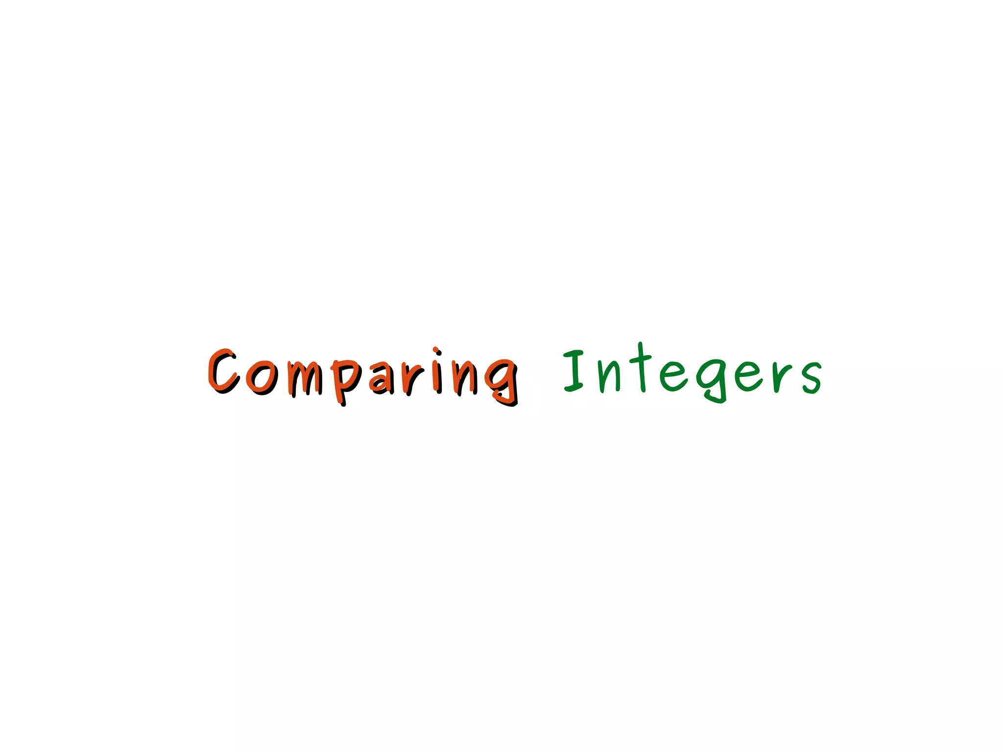 Comparing Integers | PPT