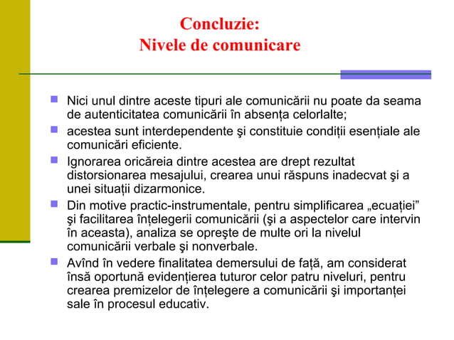 Comunicarea eficienta - Cadru conceptual | PPT