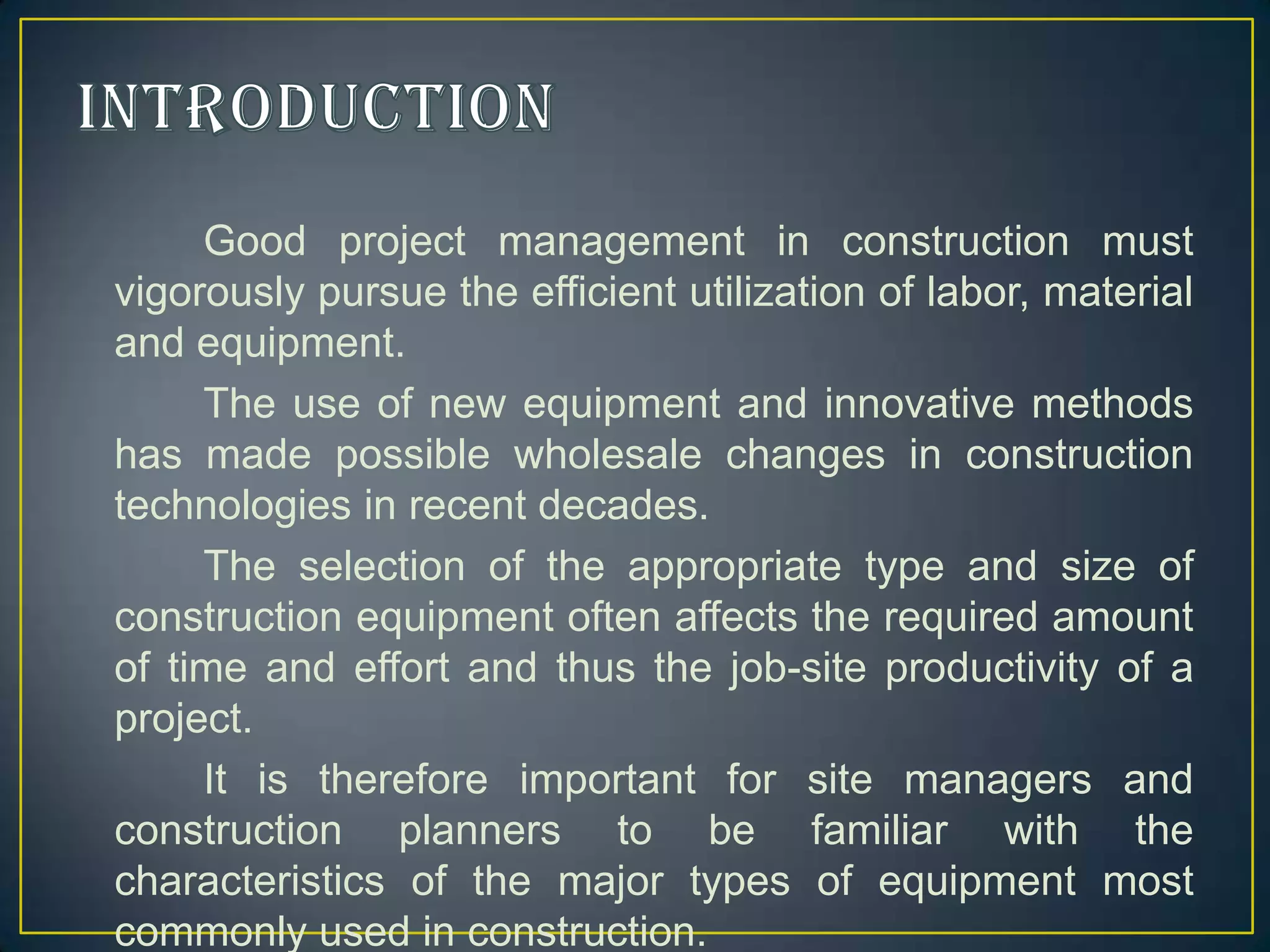 Construction Equipment Management | PPTX