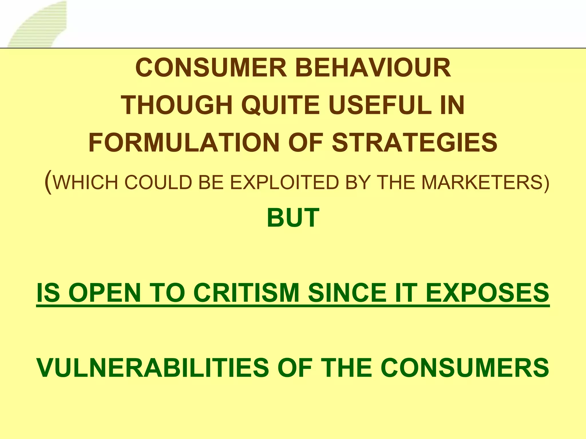 Consumer Buyer Behaviour: Nature and scope of consumer behavior | PDF ...