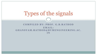 Types of the Signals- Signals and Systems | PDF