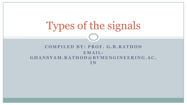 Types of the Signals- Signals and Systems | PDF