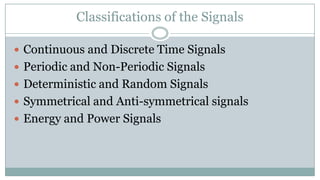 Types of the Signals- Signals and Systems | PDF