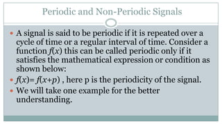 Types of the Signals- Signals and Systems | PPT