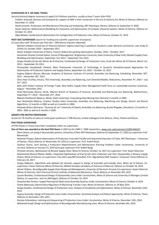 Curriculum vitae prof alexandre dolgui | PDF