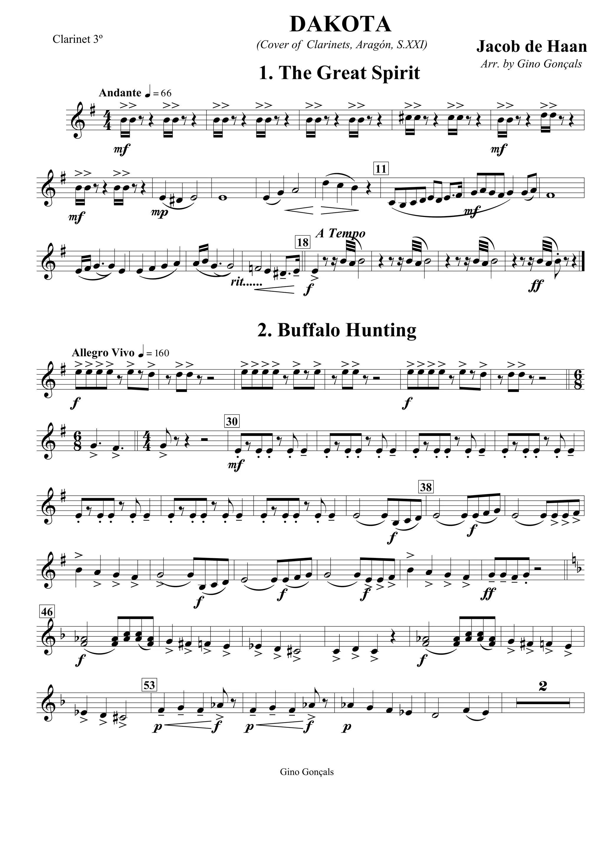 1 dakota - jacob de haan - set of clarinets | PDF
