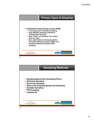 Data Analytics for Internal Auditors - Understanding Sampling | PDF