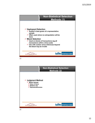 Data Analytics for Internal Auditors - Understanding Sampling | PDF