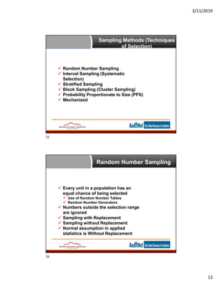 Data Analytics for Internal Auditors - Understanding Sampling | PDF