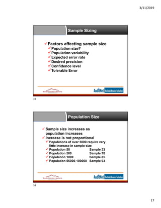 Data Analytics for Internal Auditors - Understanding Sampling | PDF