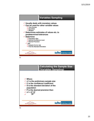 Data Analytics for Internal Auditors - Understanding Sampling | PDF