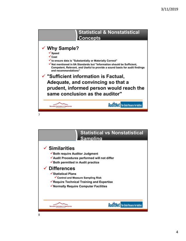 Data Analytics for Internal Auditors - Understanding Sampling | PDF