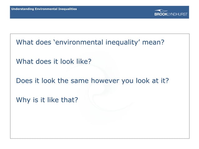 Understanding Environmental Inequality | PPT | Home & Garden
