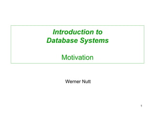Database Systems Introduction Powerpoint | PDF