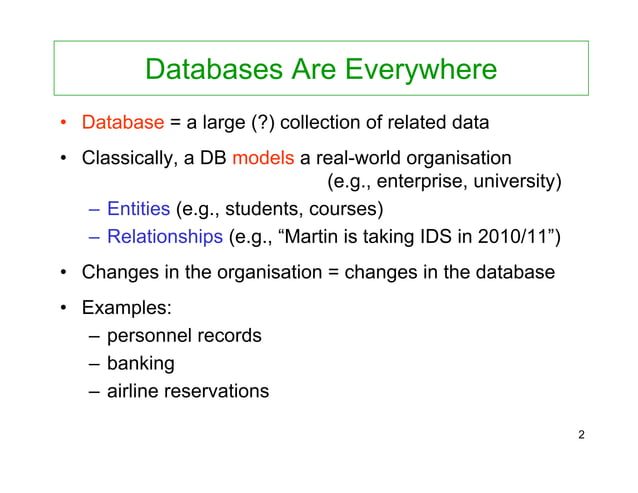 Database Systems Introduction Powerpoint | PPT