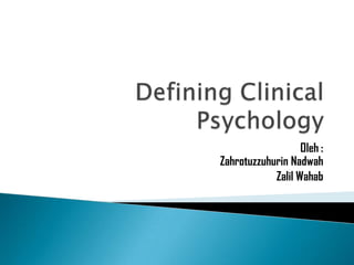 1.defining clinical psychology | PPT