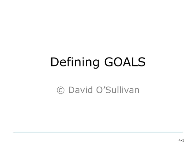 1. defining goals | PPT