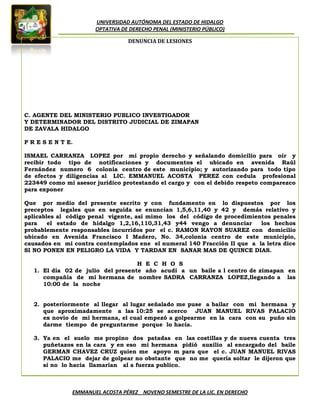 1. denuncia de lesiones | DOCX