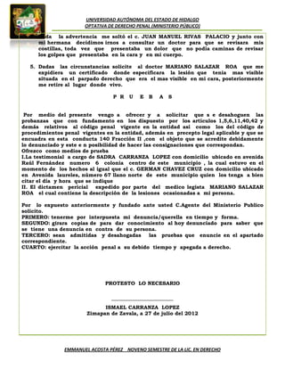 1. denuncia de lesiones | DOCX