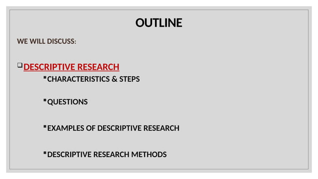 Desciptive Research| Methodology of Descriptive Research ...