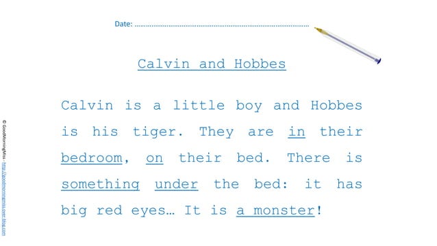 Calvin & Hobbes: a monster under the bed! | PPSX